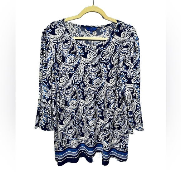 Apt. 9 | Tops | Apt 9 Blue Paisley Womens Blouse Size Xl | Poshmark
